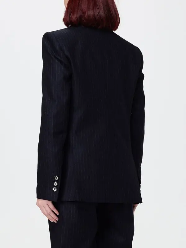 Emporio Armani Pinstripe Double-breasted Wool Blazer With Peak Lapels