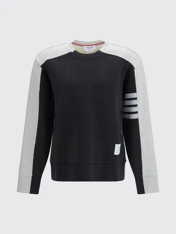 Thom Browne Striped 4-bar Cotton Sweatshirt - Grey