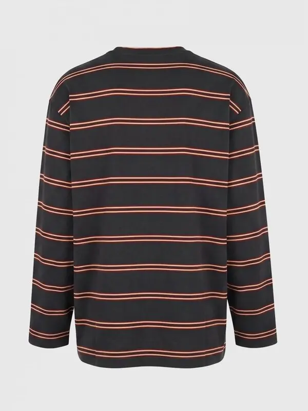JIL SANDER Striped Cotton Long-sleeved T-shirt With Dropped Shoulders