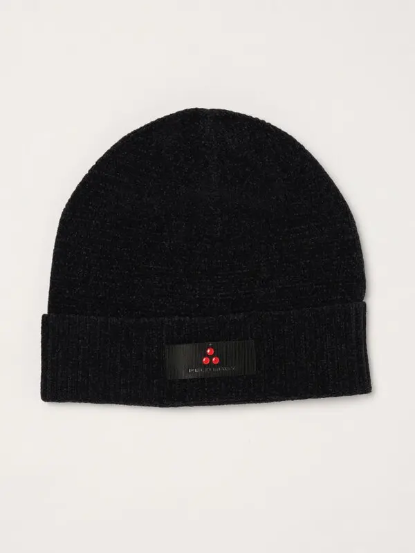 Peuterey Technical Fabric Beanie With Cuff And Logo Application - Blue