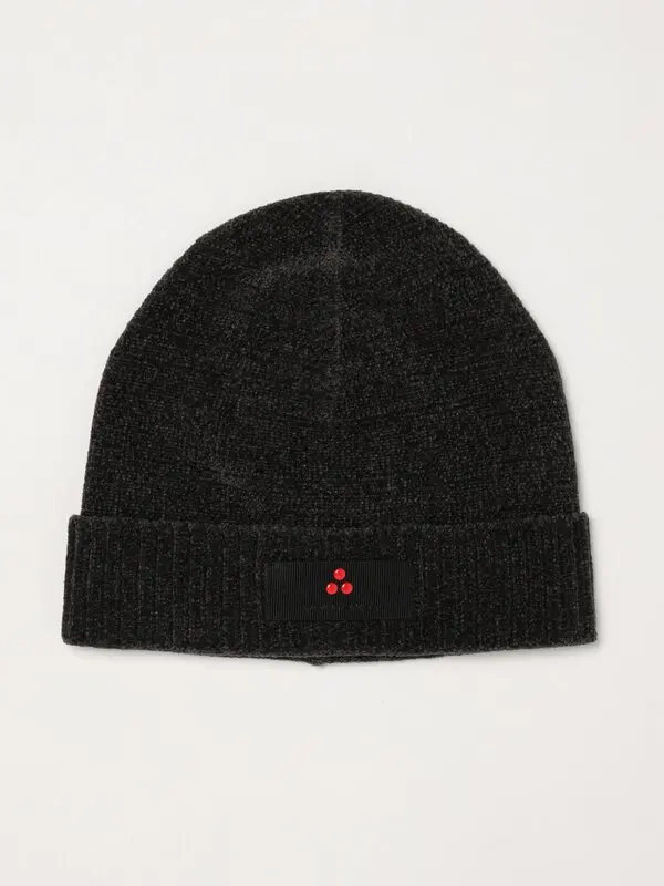 Peuterey Technical Fabric Beanie With Cuff And Logo Application - Grey