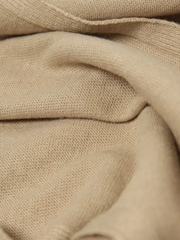 Peuterey Solid Wool And Cashmere Blend Scarf - Beige