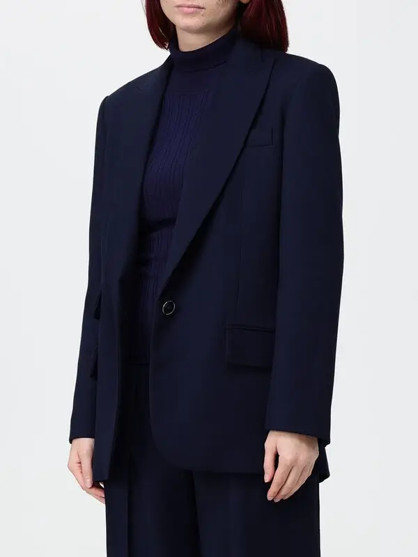 SIMONA CORSELLINI Single-breasted Cotton-blend Blazer With Peak Lapels - Blue