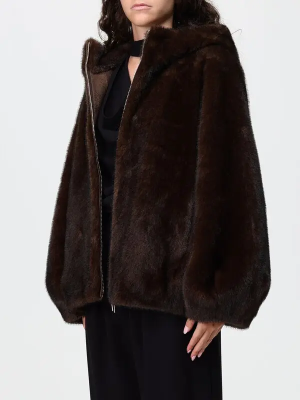 SIMONA CORSELLINI Short Hooded Faux-fur Jacket