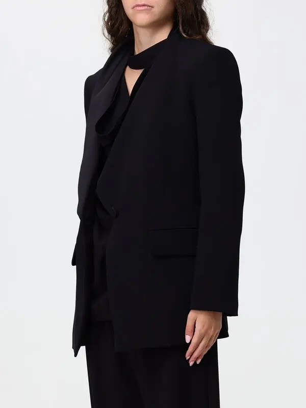 SIMONA CORSELLINI Tuxedo Blazer With Satin Shawl Collar And Lace Details