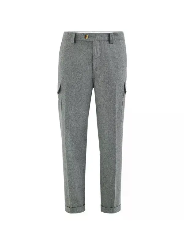 Brunello Cucinelli Virgin Wool Flannel Cargo Trousers