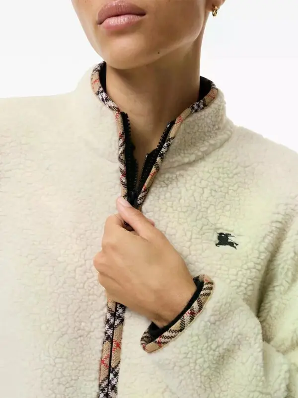 Burberry Cropped Wool-cashmere Blend Fleece Jacket