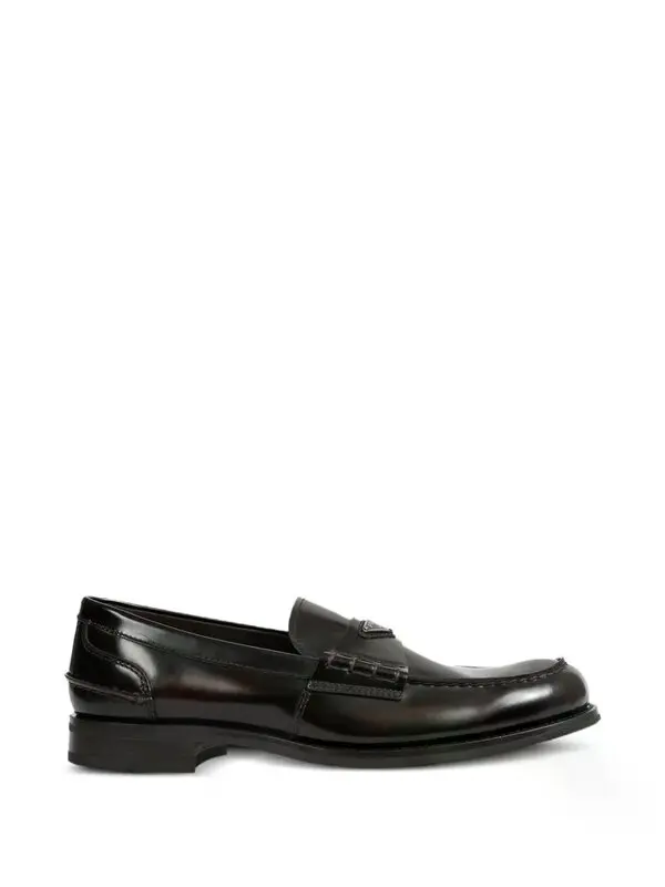 Prada Brushed-leather Loafers