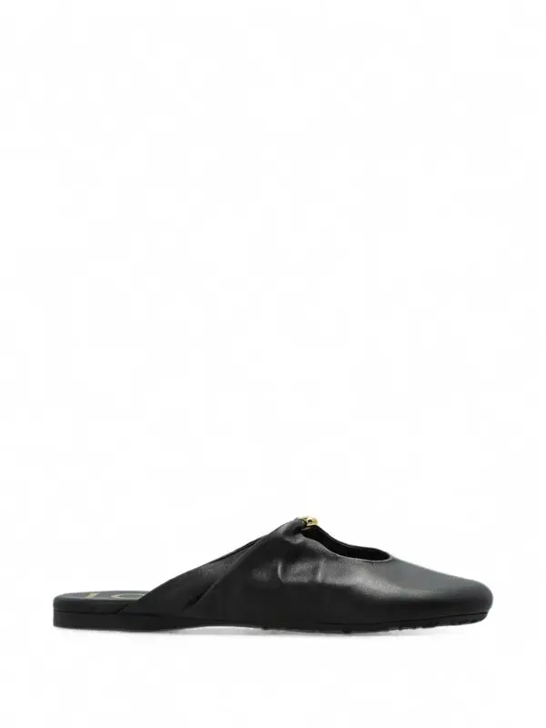 Loewe Pebble Leather Flat Mules - Black
