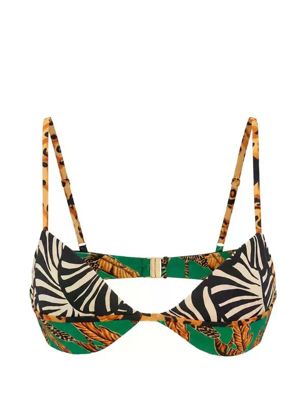 Farm Rio Animal-print Padded Bikini Top