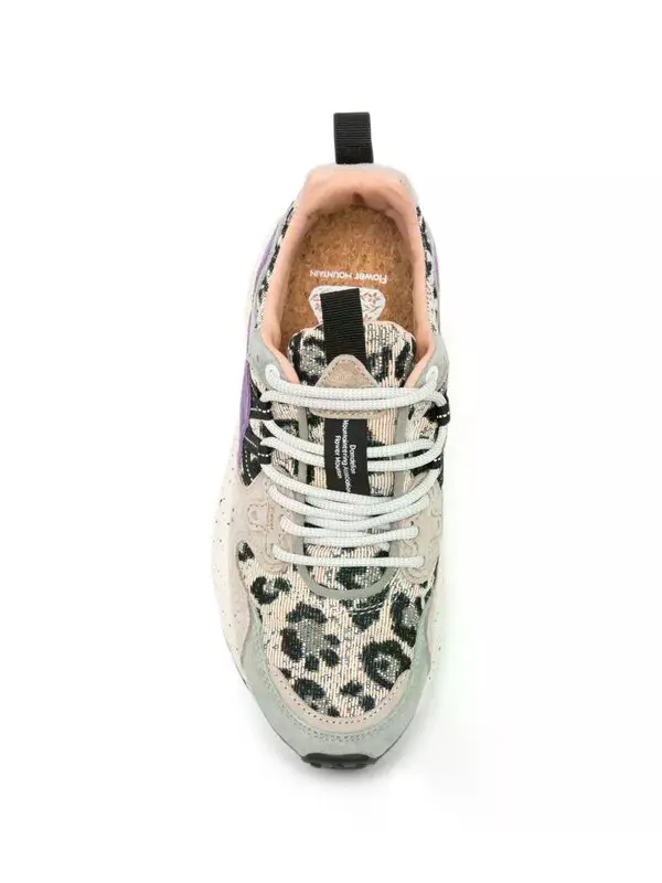 FLOWER MOUNTAIN Yamano 3 Leopard-print Panelled Sneakers