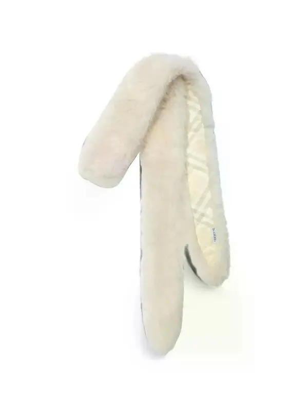 Burberry Skinny Shearling Scarf - Neutrals