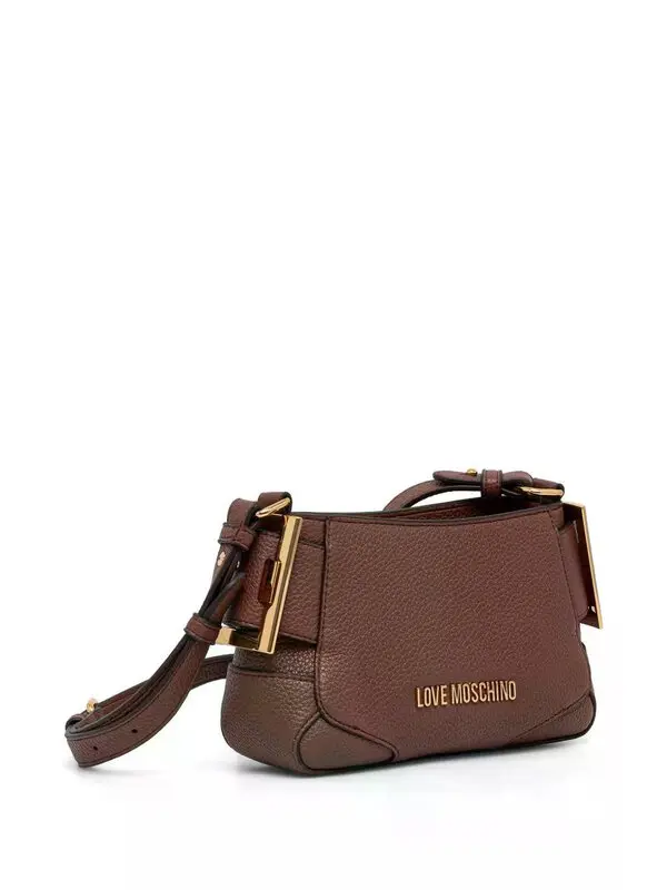 Moschino Logo-plaque Pebbled Shoulder Bag