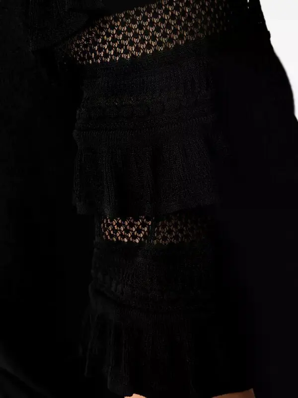 TWINSET Mesh Stitch Jumper With Ruffles