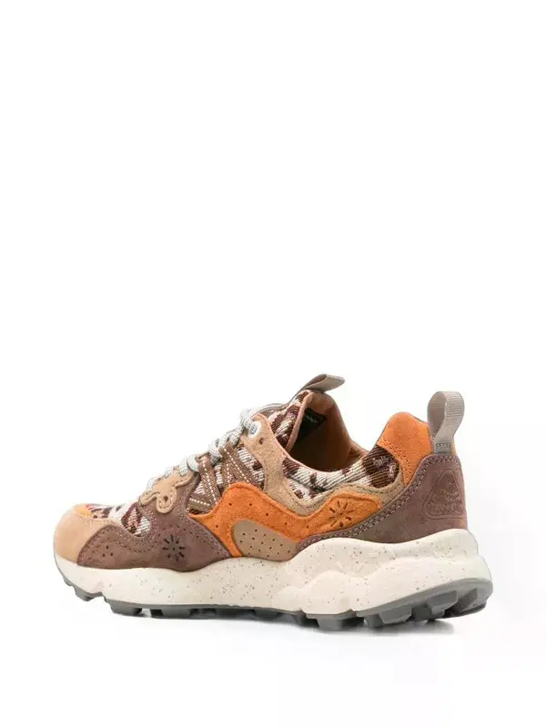 FLOWER MOUNTAIN Yamano 3 Leopard-print Panelled Sneakers - Orange
