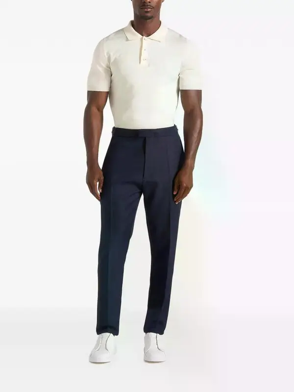 Manière De Voir Hubert In Navy Slim-fit Tailored Trousers