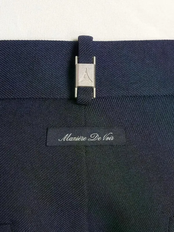 Manière De Voir Hubert In Navy Slim-fit Tailored Trousers