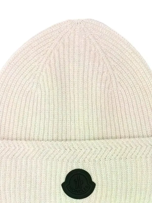 Moncler Logo-patch Ribbed Beanie Hat