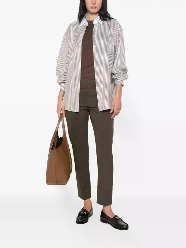 Brunello Cucinelli Monili Striped Silk Shirt