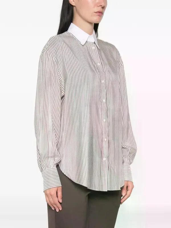 Brunello Cucinelli Striped Silk Shirt