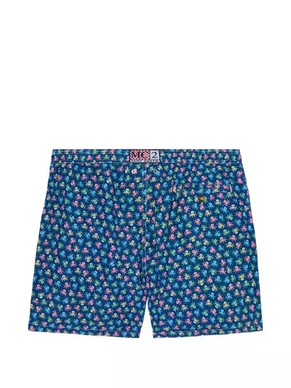 MC2 SAINT BARTH Octopus-print Drawstring Swim Shorts - Blue