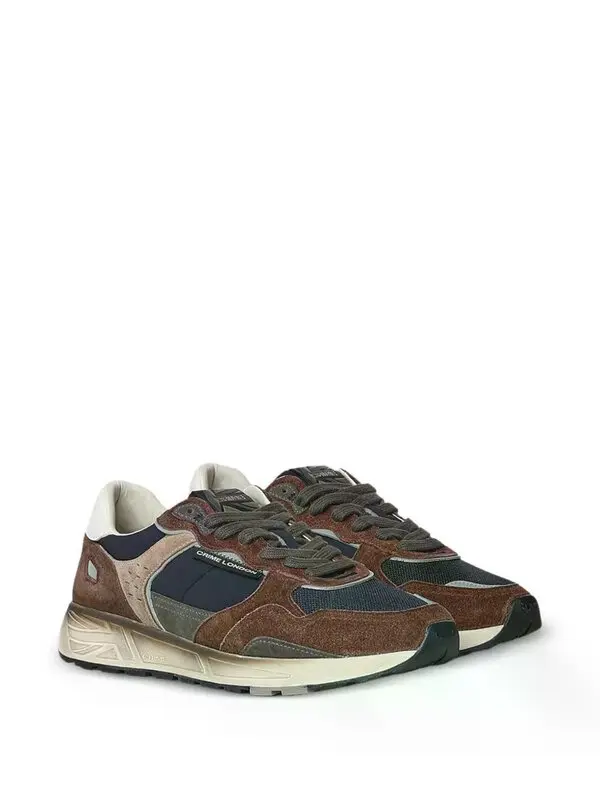 CRIME LONDON Rush Suede Panelled Sneakers - Brown