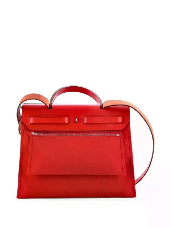 Hermès Herbag Zip Leather And Toile 31 Shoulder Bag