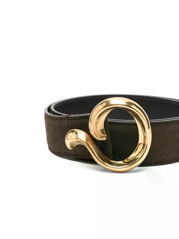 Etro Sculptural-buckle Suede Belt