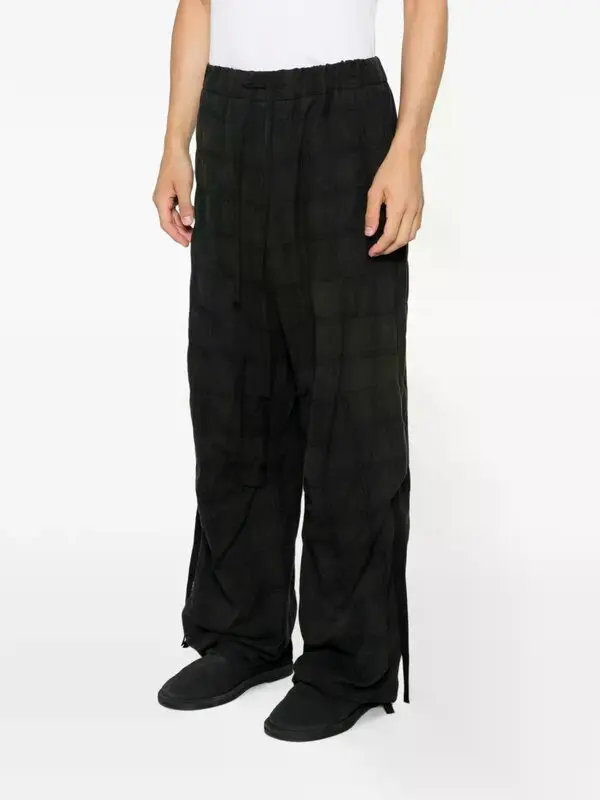 Isabel Benenato Check-pattern Loose-fit Trousers