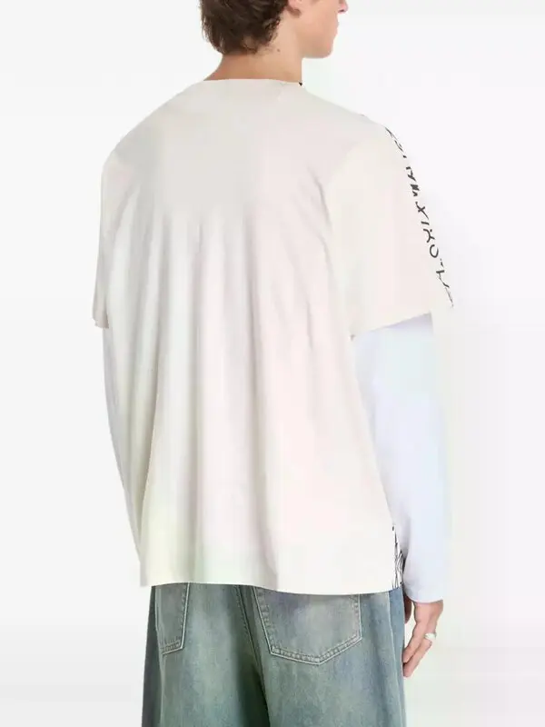 MAISON MARGIELA Logo-print Layered-sleeve T-shirt