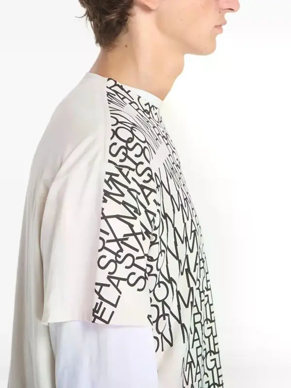MAISON MARGIELA Logo-print Layered-sleeve T-shirt
