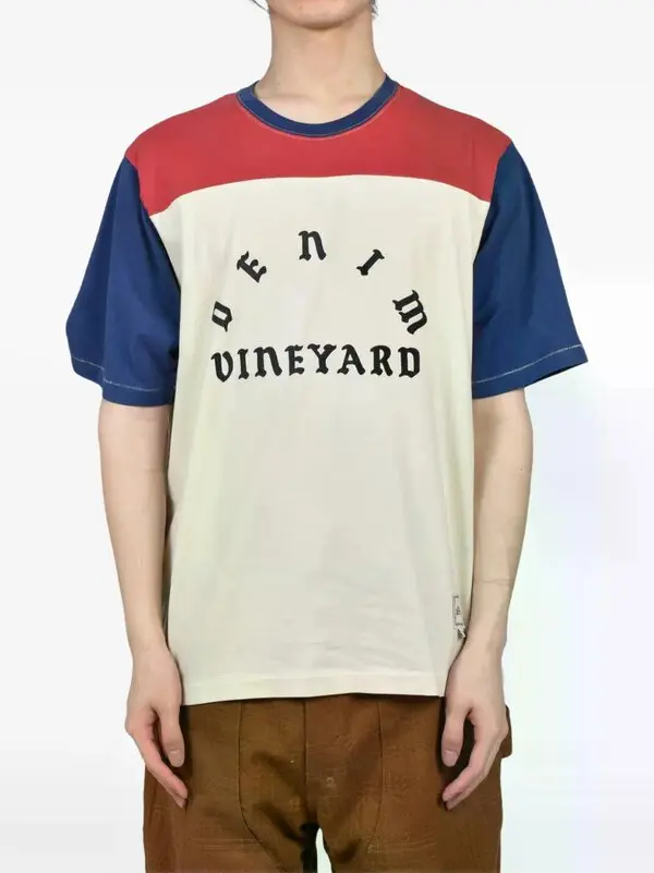 DEAR BORO Colour-block Logo-print T-shirt