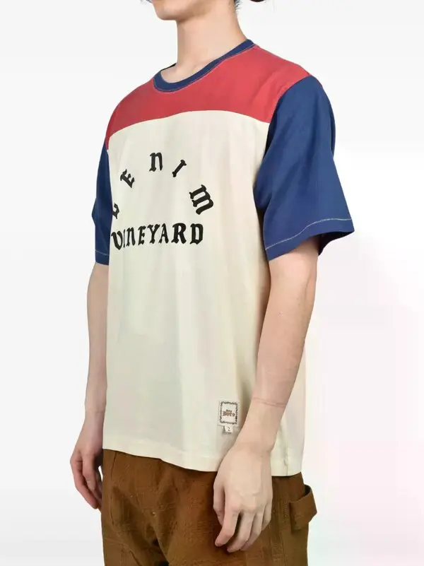 DEAR BORO Colour-block Logo-print T-shirt