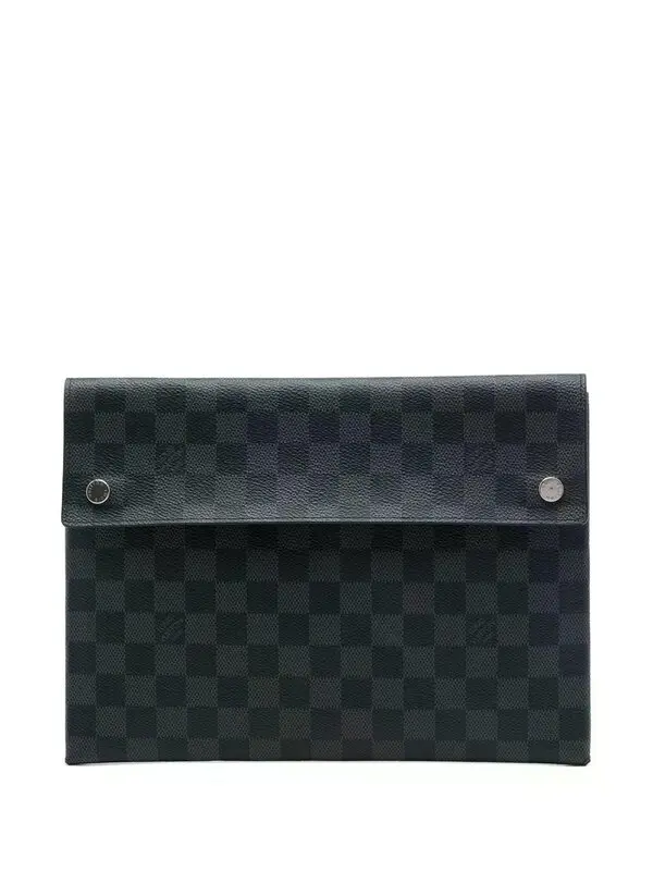 LOUIS VUITTON 2019 Damier Graphite Alpha Pochette Gm Clutch Bag