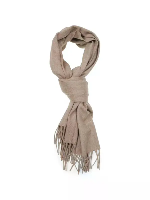 LARDINI Fringed Cashmere Scarf - Neutrals