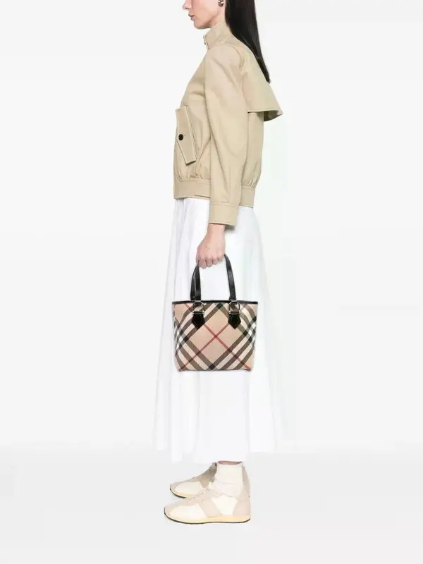 Burberry Supernova Check Coated Canvas Tote Bag