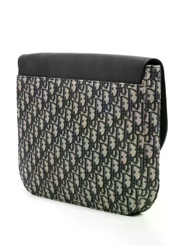 Dior 2022 Oblique Canvas And Leather Saddle Pouch Clutch Bag