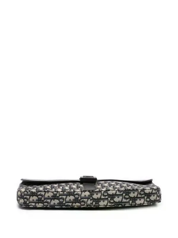Dior 2022 Oblique Canvas And Leather Saddle Pouch Clutch Bag