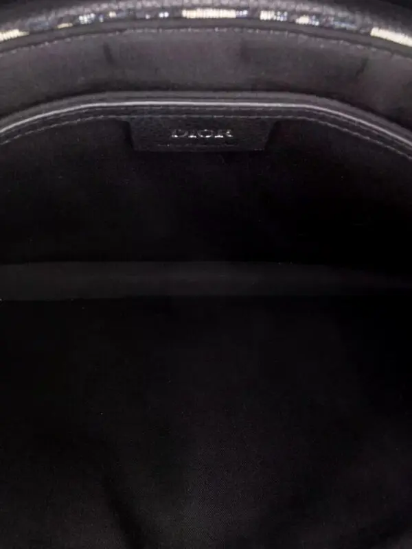 Dior 2022 Oblique Canvas And Leather Saddle Pouch Clutch Bag