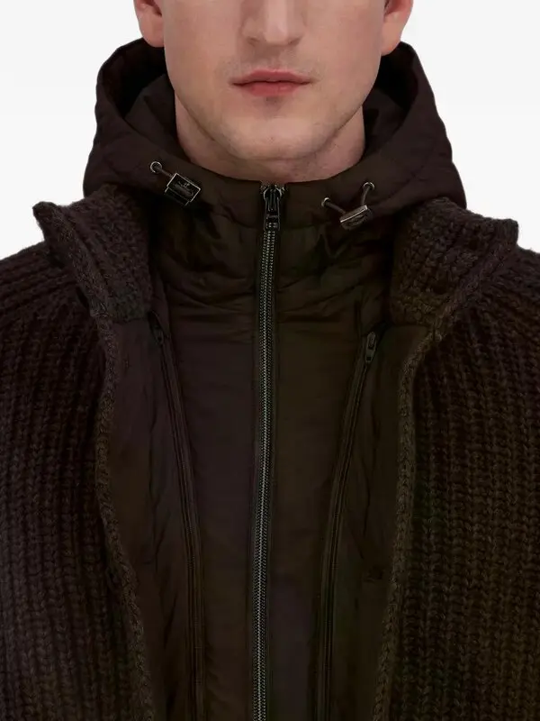 Herno Cable-knit Hooded Jacket