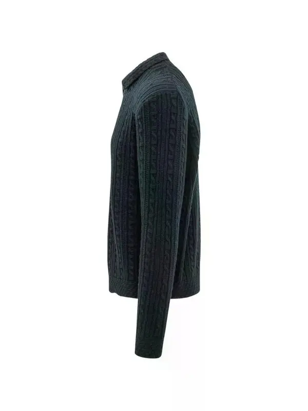 RAKKI Cable-knit Polo-collar Sweater