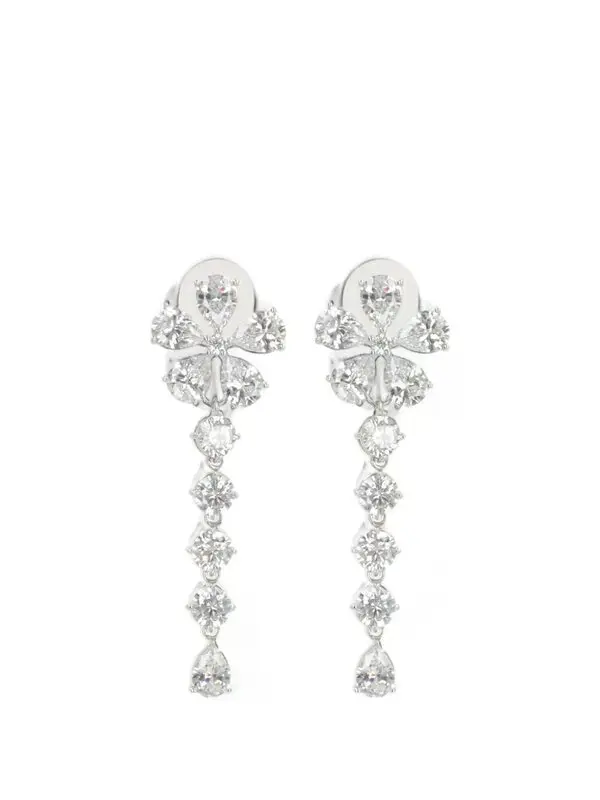SELF-PORTRAIT Crystal Flower Dangle Earrings