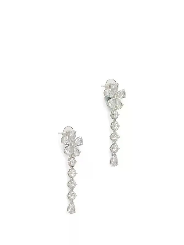 SELF-PORTRAIT Crystal Flower Dangle Earrings