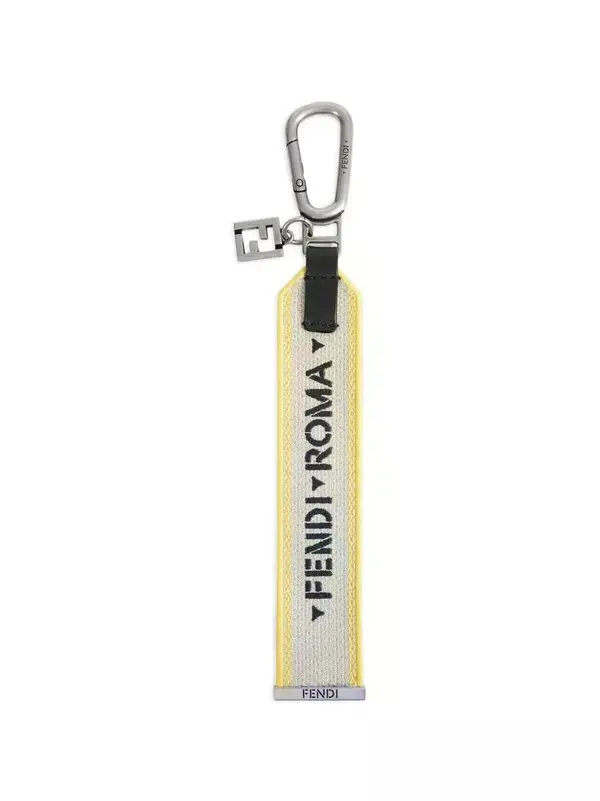 Fendi 1925 Logo-embroidered Keyring - Neutrals