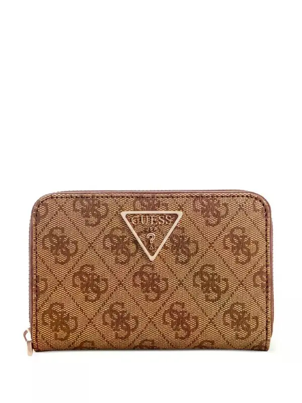 Guess Laurel Mini Logo-print Wallet - Brown