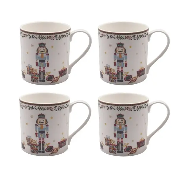 Twig New York Prouna Nutcracker Mug, Set Of Four - White