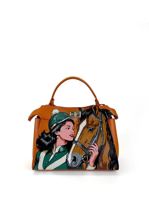 MAISON RUBAIYAT Agnes Big Hand-painted Leather Bag Constance