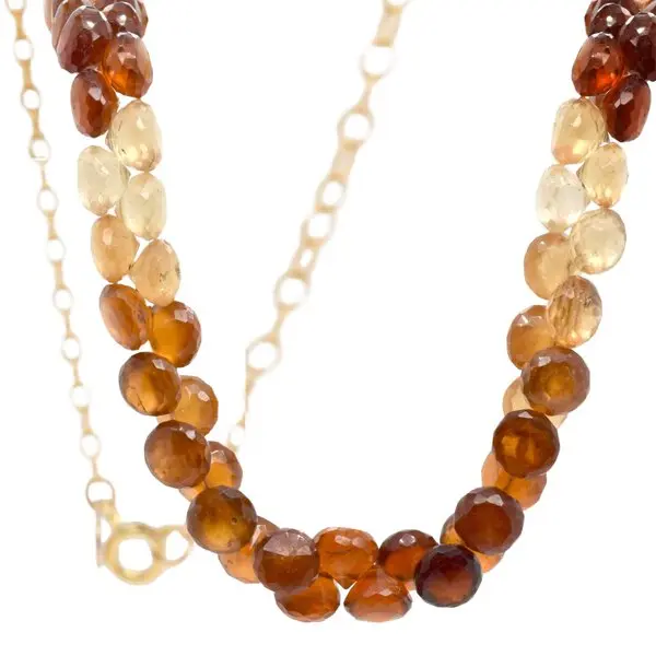 LORI KAPLAN DESIGN Gold / Yellow Hessonite Onion Necklace - Gold/yellow