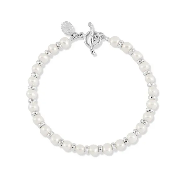 DOWER & HALL White Luna Pearl™ Halo Bracelet In Sterling - Silver