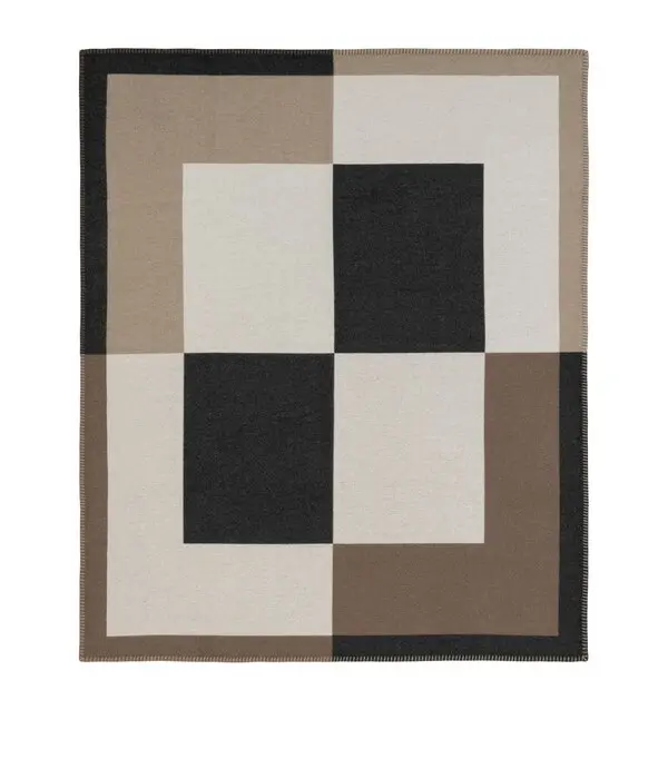 BEGG X CO Wool And Cashmere Valatzu Chequers Throw - Grey